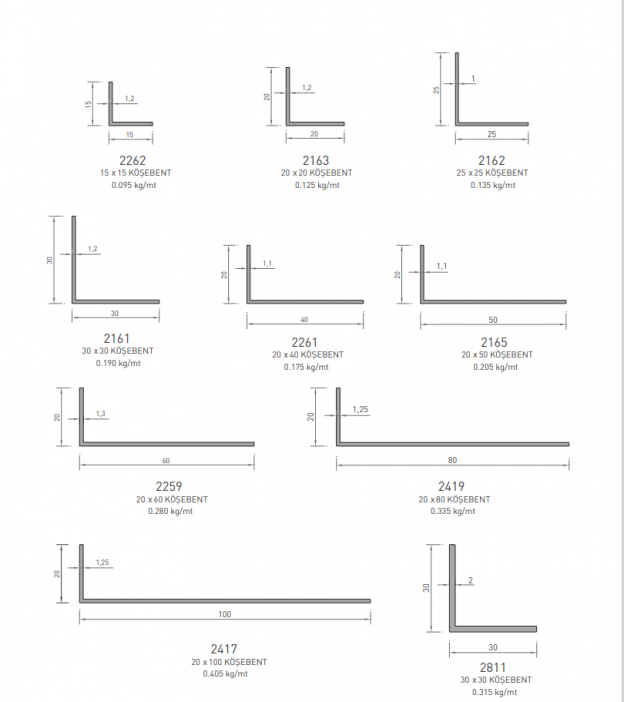 Standart Profiller « Alfatek Alüminyum